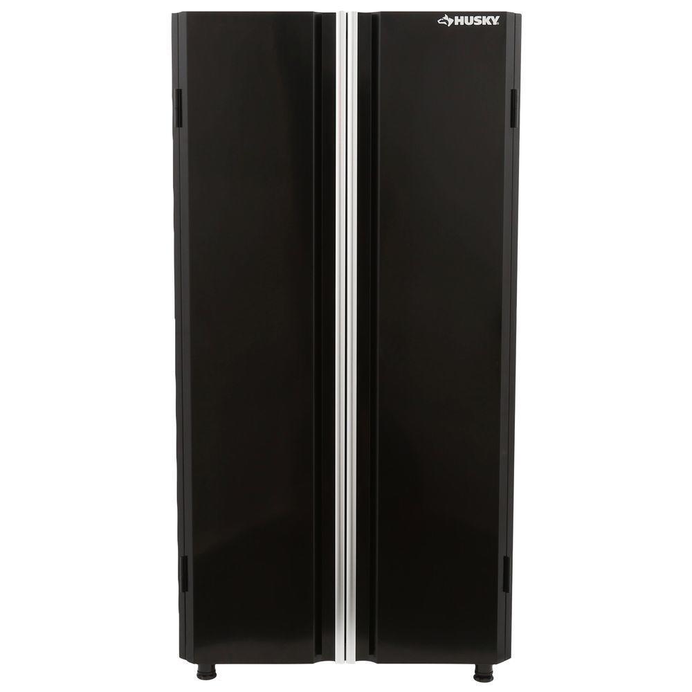 Husky 24 Gauge Steel Freestanding Garage Cabinet In Black 36 In W X husky-24-gauge-steel-freestanding-garage-cabinet-in-black-36-in-w-x